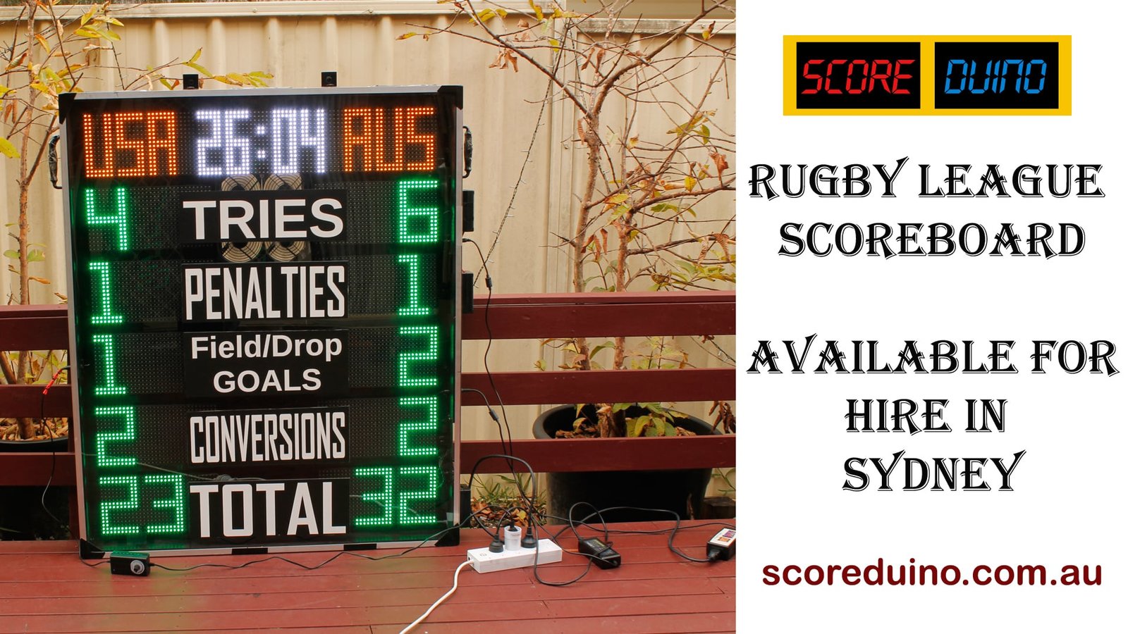 NRL Scoreboard Hire – Professional Digital Rugby League Scoreboard for ...